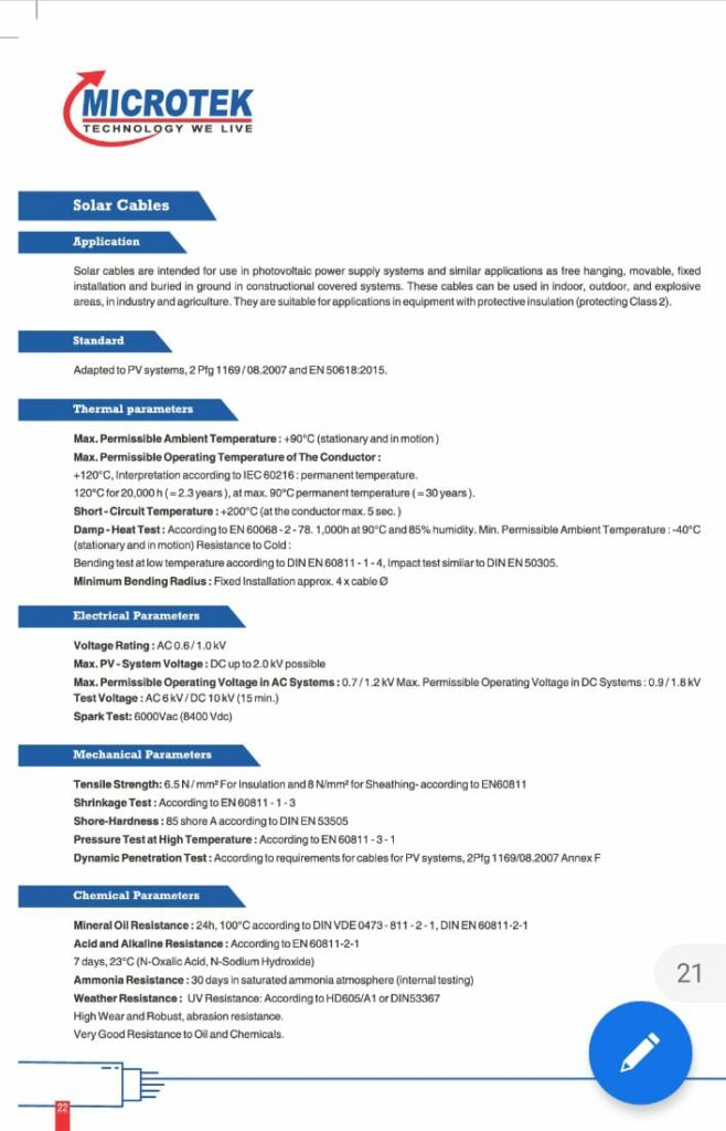 Microtek Solar Cable – Red or Black – 2.5 SQ MM – SuRCLe Solar Components
