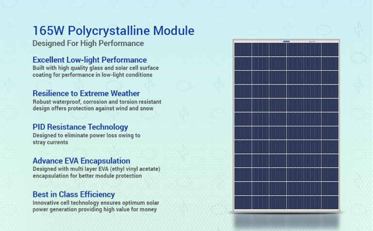 Polycrystalline Solar Panel 165W – SuRCLe Solar Components