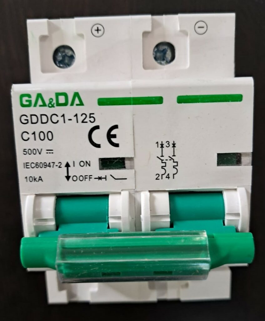 GADA 500V 100A DP DC MCB – SuRCLe Solar Components