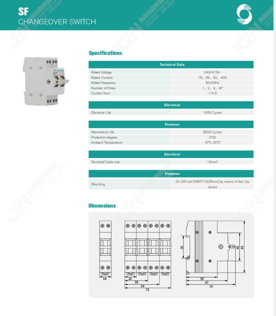 AC 2-Way 4-Pole Changeover switch! – SuRCLe Solar Components